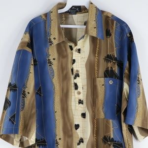 Alan Stuart | Shirts | Vintage 9s Streetwear Abstract Print Polo Shirt ...